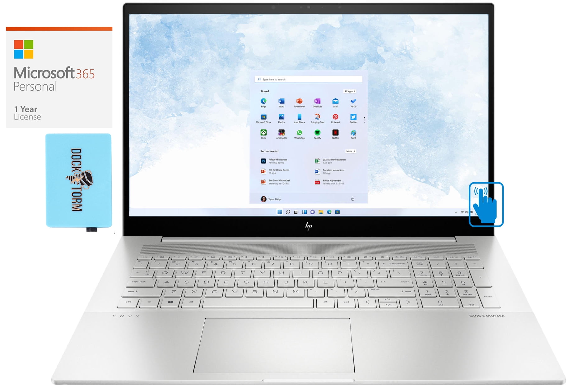 HP ENVY 17t-cr00 Home/Business Laptop (Intel i7-1260P 12-Core, 17.3in 60Hz Touch Full HD ...