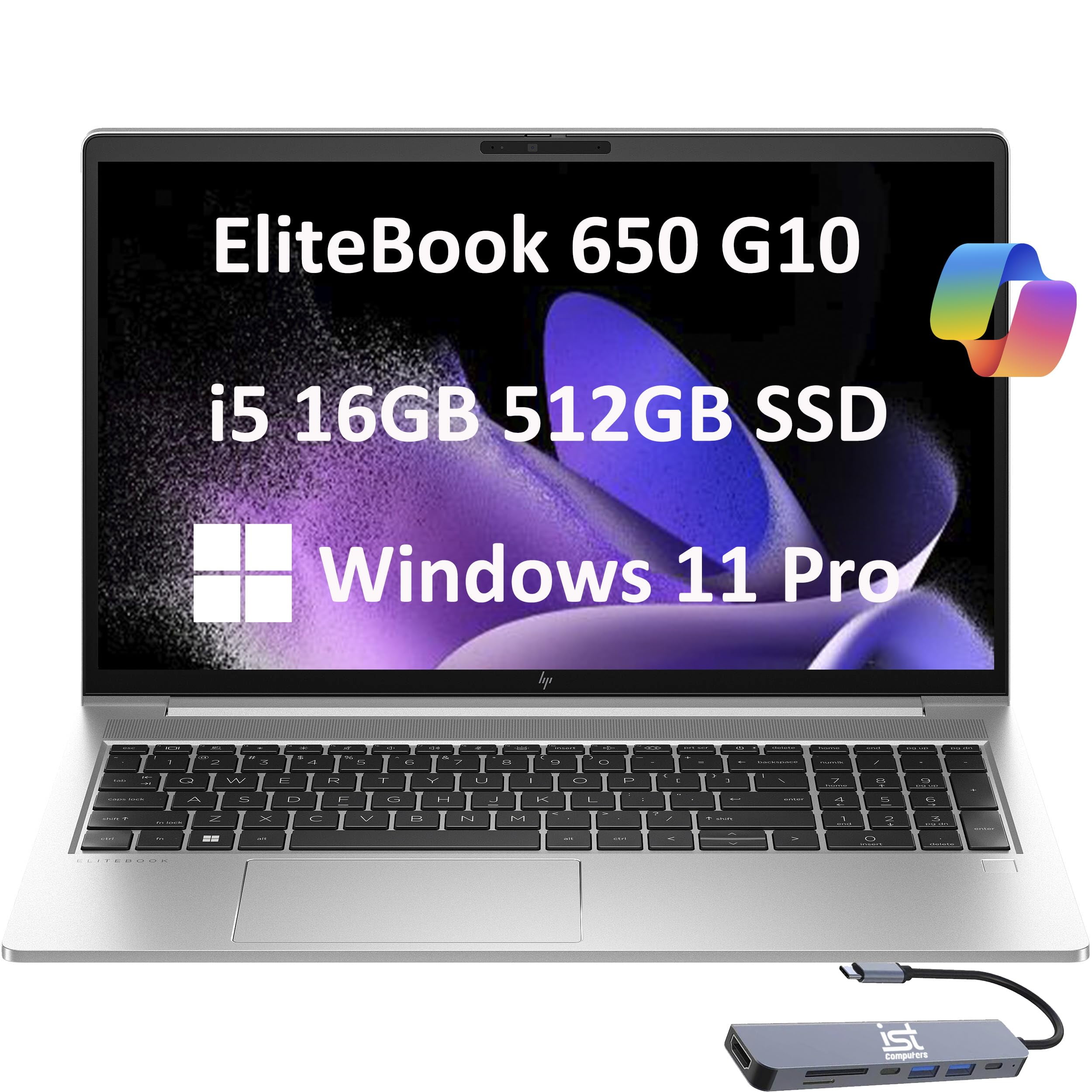 HP EliteBook 650 G10 Business Laptop (15.6" FHD Anti-Glare, Intel 10 ...