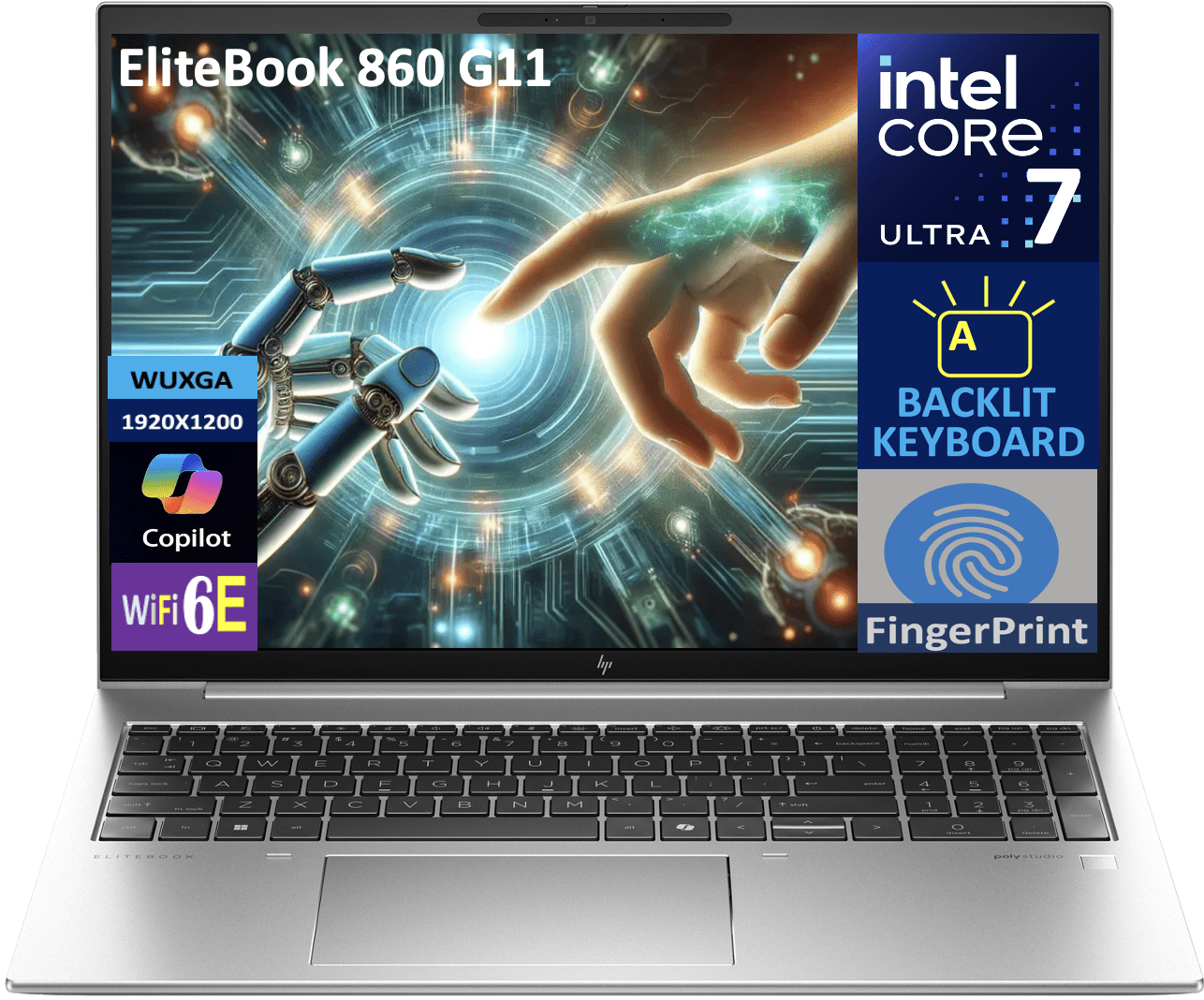HP EliteBook 860 G11 Laptop 16.0in WUXGA Display (Intel Ultra 7 165U ...