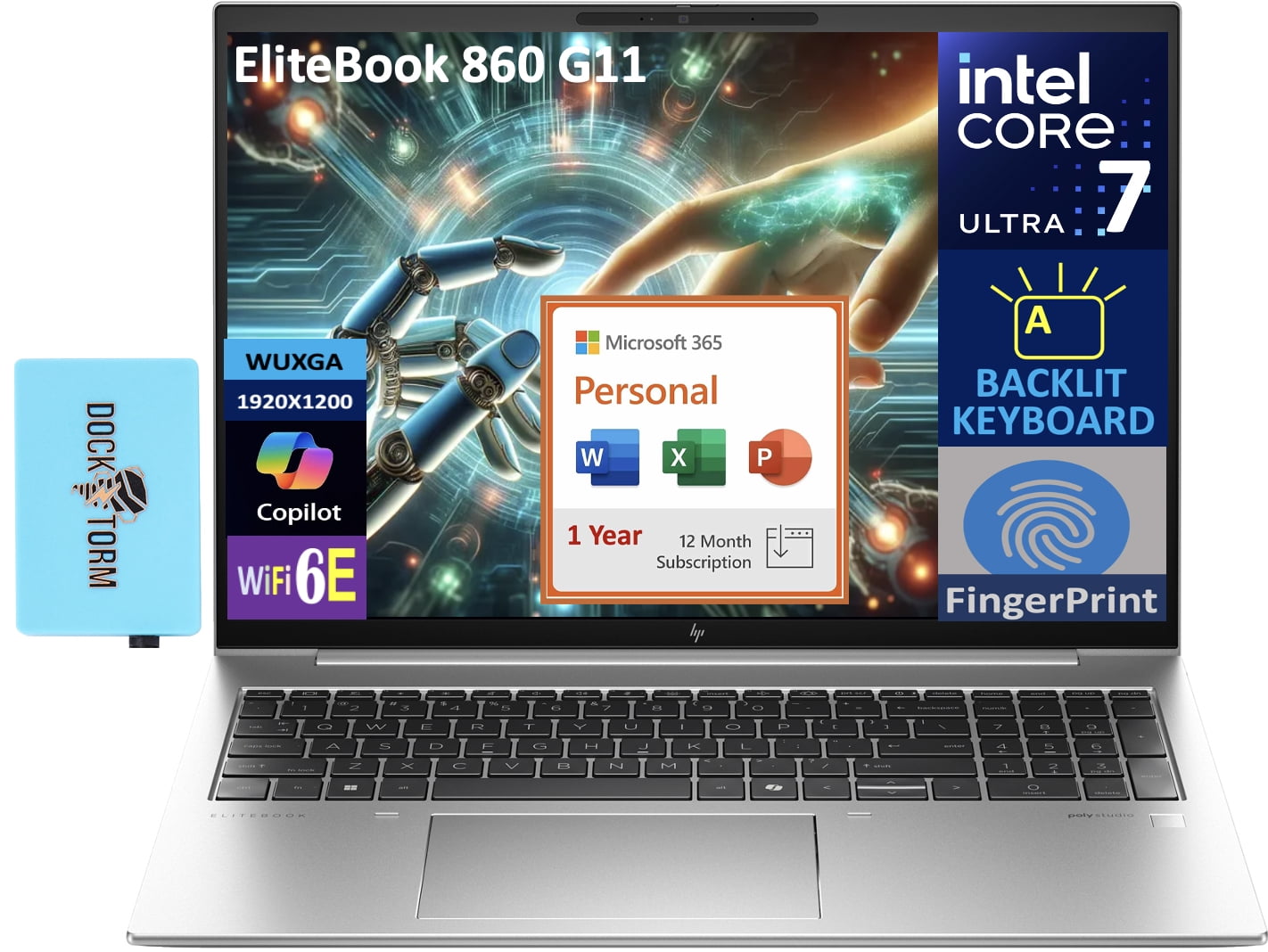 HP EliteBook 860 G11 Laptop 16.0in WUXGA Display (Intel Ultra 7 165U ...