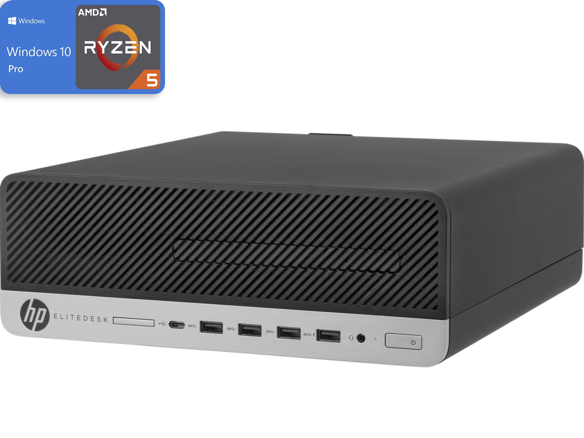 HP EliteDesk 705 G4 Mini PC Computer, AMD Ryzen 5 Pro 2400G, 16GB RAM ...