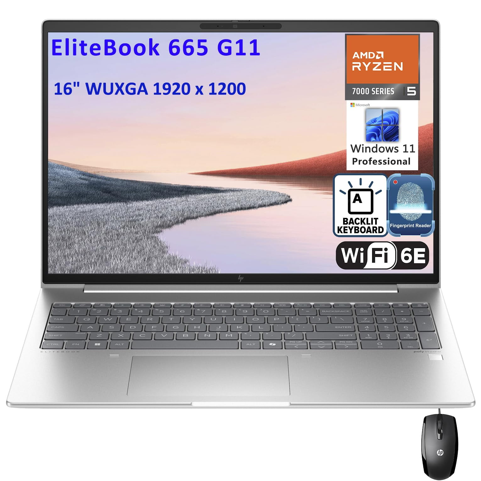 HP Elitebook 665 G11 16" FHD+ Business Laptop Computer, 6-Core AMD ...