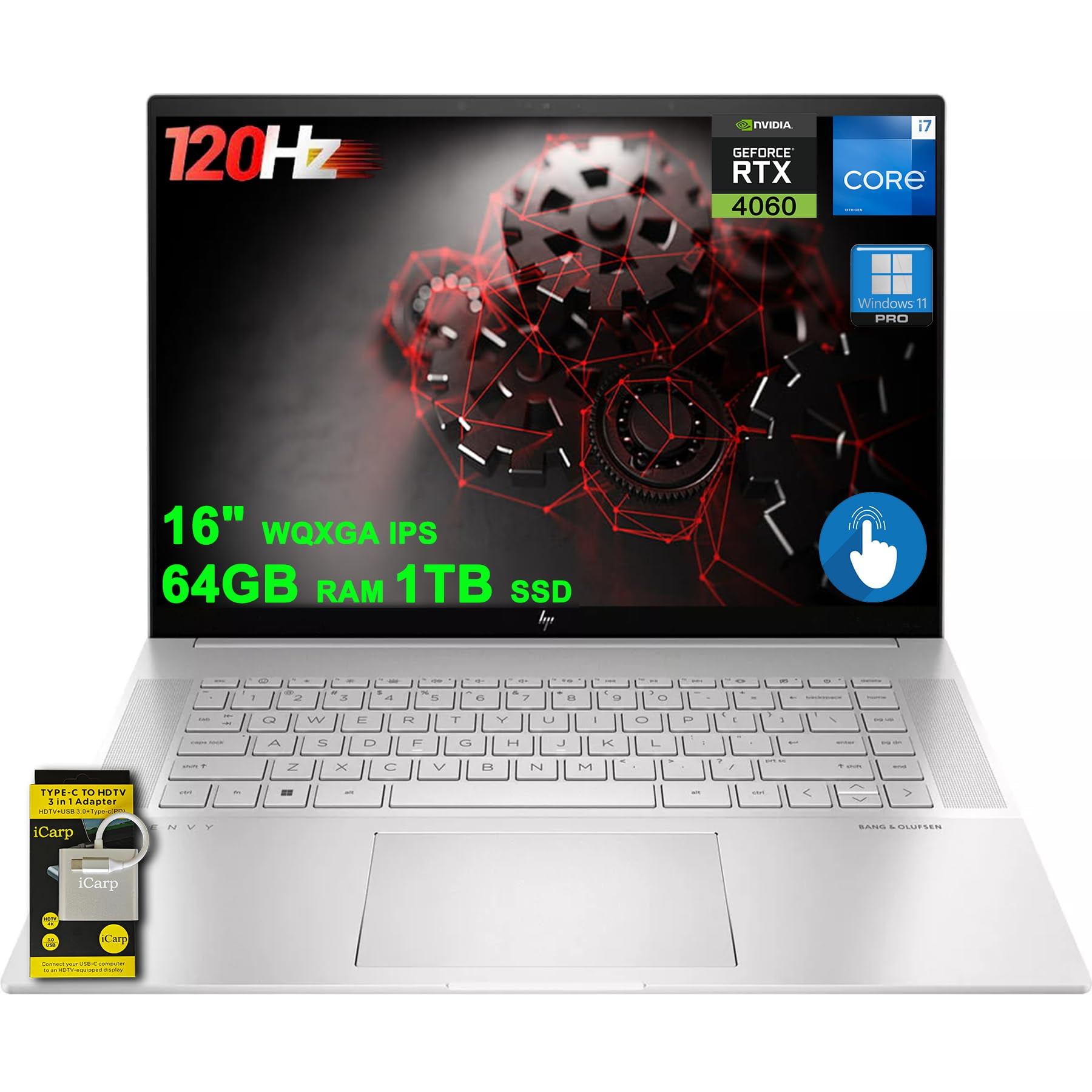HP Envy 16 Creator Laptop 16" WQXGA 120Hz Touch (400nits 100% sRGB ...