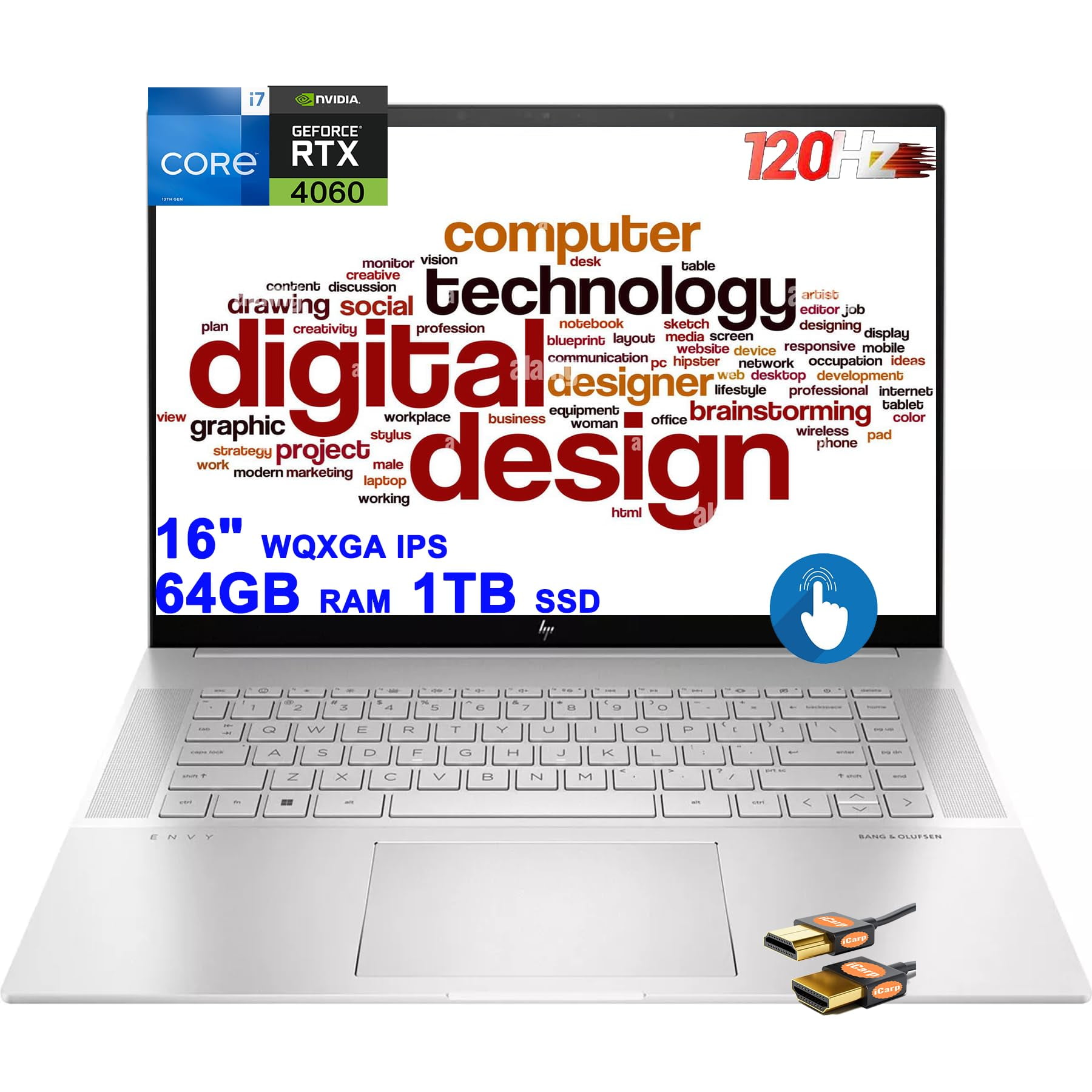 HP Envy 16 Designer Laptop 16" WQXGA IPS 120Hz Touchscreen (400 nits ...