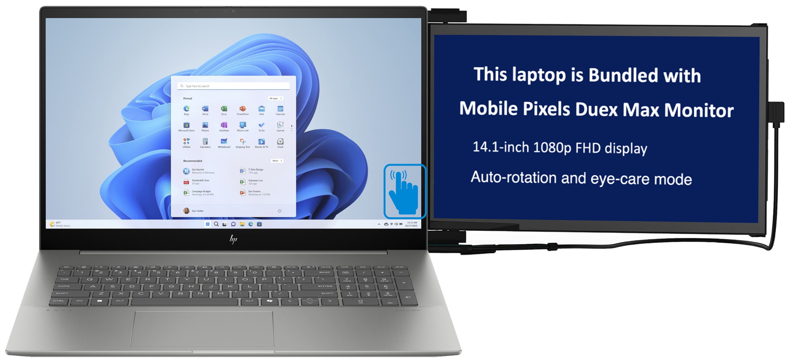 HP Envy 17t-cw100 Home/Business Laptop (Intel Ultra 7-155H 16-Core, 17.3in 60 Hz Touch Full HD ...