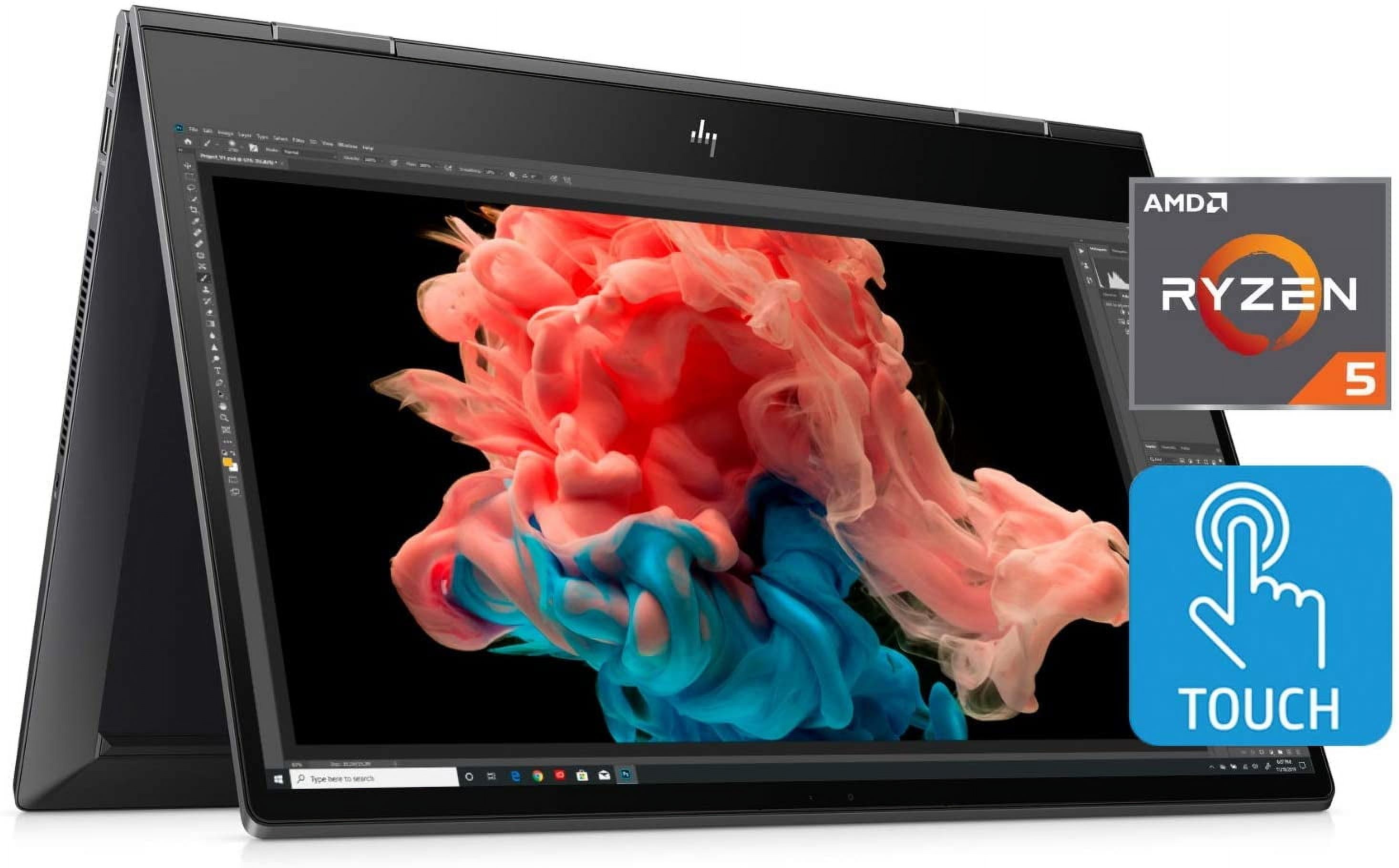 HP Envy 2-in-1 Touch-Screen Laptop, 15.6" Full HD IPS Display, AMD Ryzen 5 5500U (> i7-1065G7 ...