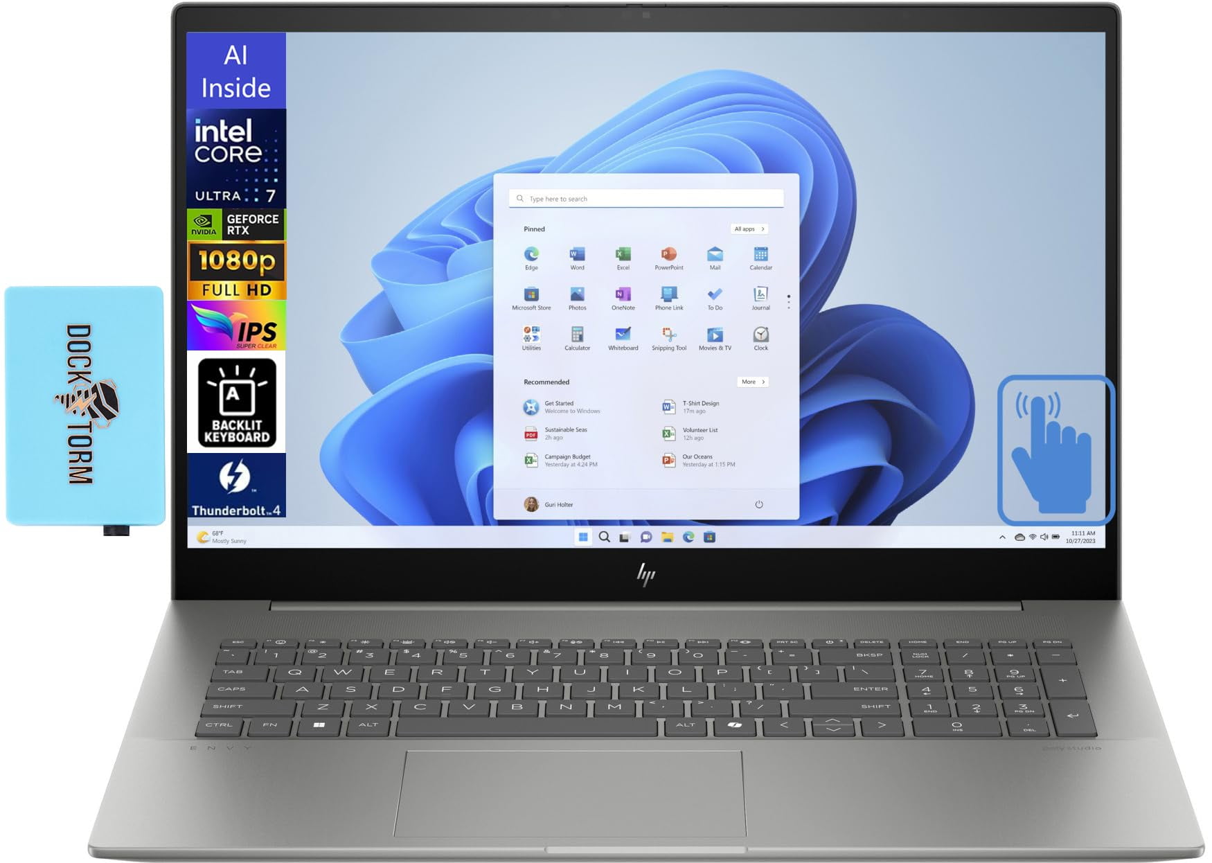 HP Envy AI-Powered Laptop 17.3" Touchscreen IPS FHD (Intel Core Ultra 7 ...