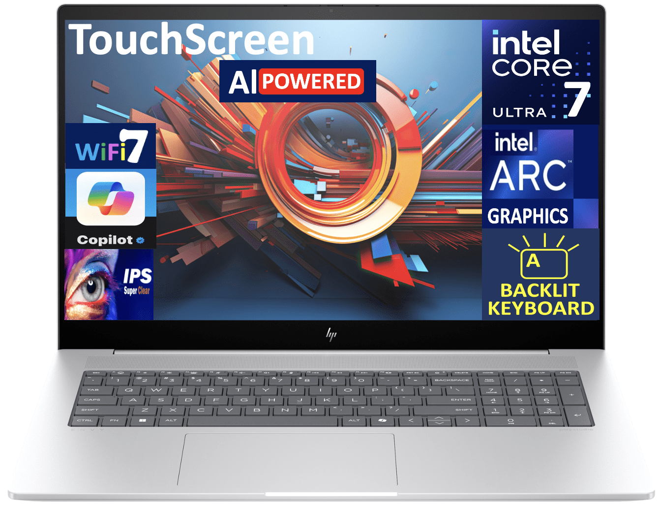 HP Envy AI Powered Laptop 17.3in Touchscreen IPS FHD Display (Intel Ultra 7-155H, 16GB DDR5, 4TB ...