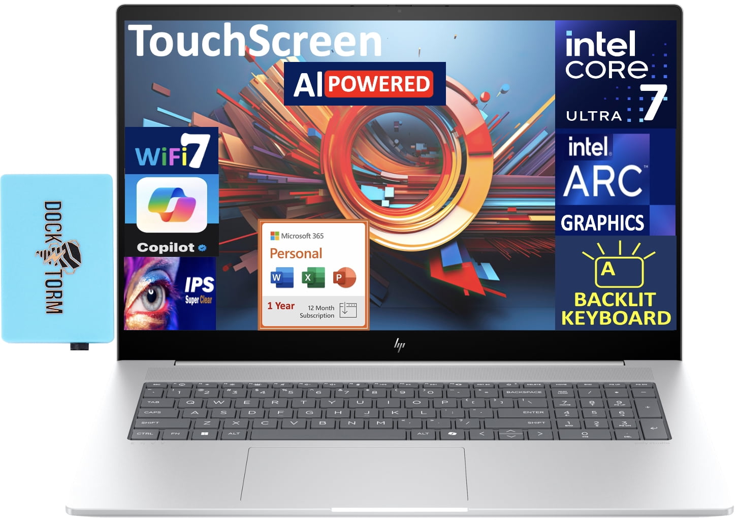 HP Envy AI Powered Laptop 17.3in Touchscreen IPS FHD Display (Intel Ultra 7-155H, 64GB DDR5 ...