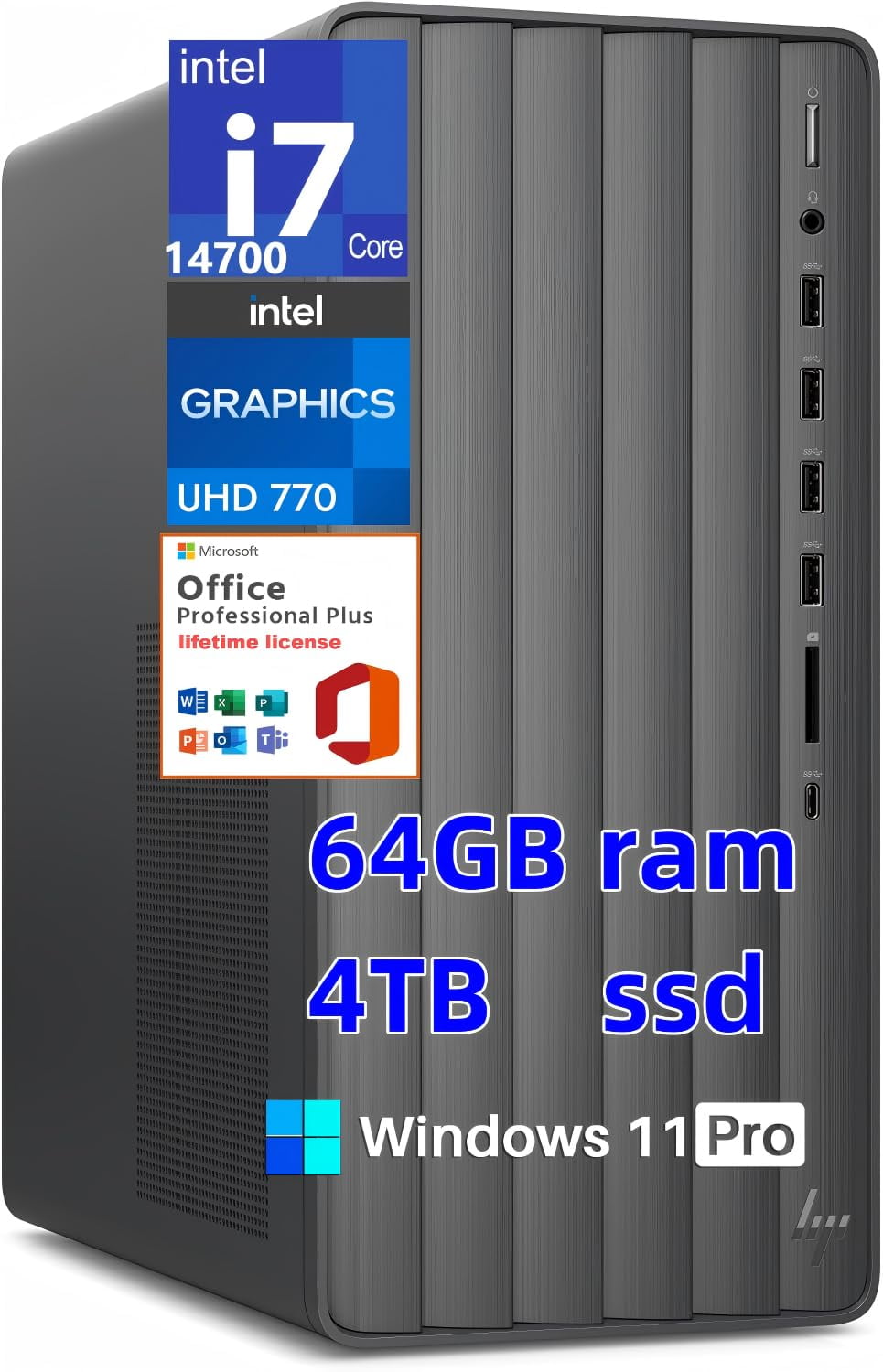 HP Envy Desktop Tower PC, 14th Gen Intel i7-14700(20-Core, Up to 5.4GHz ...