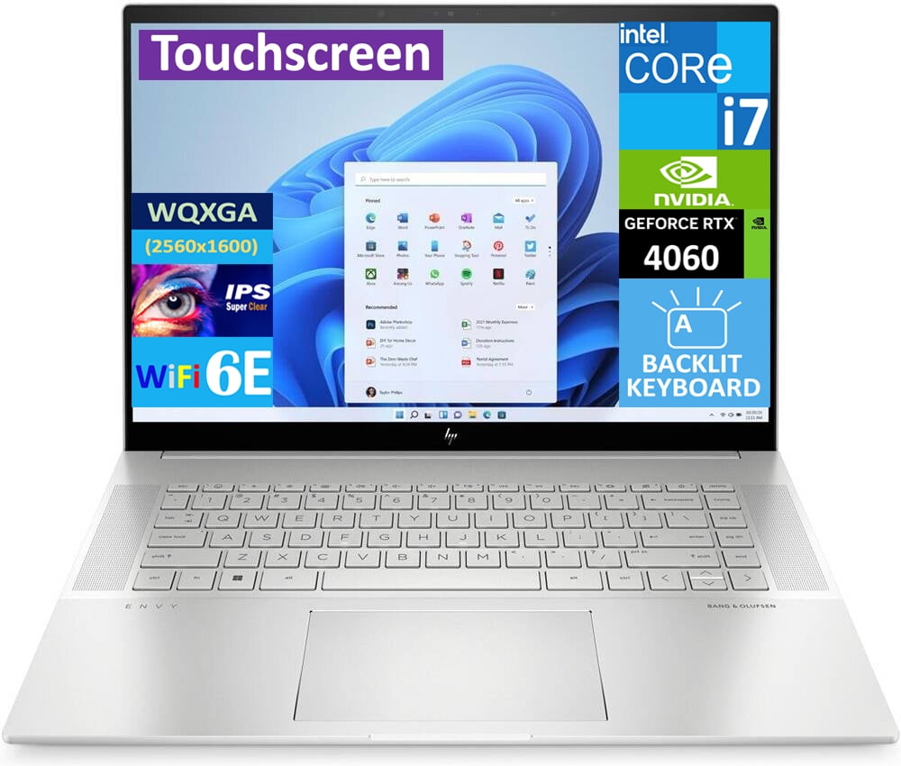 HP Envy HIGH PERFORMANCE Laptop 16.0in Touchscreen IPS WQXGA Display ...