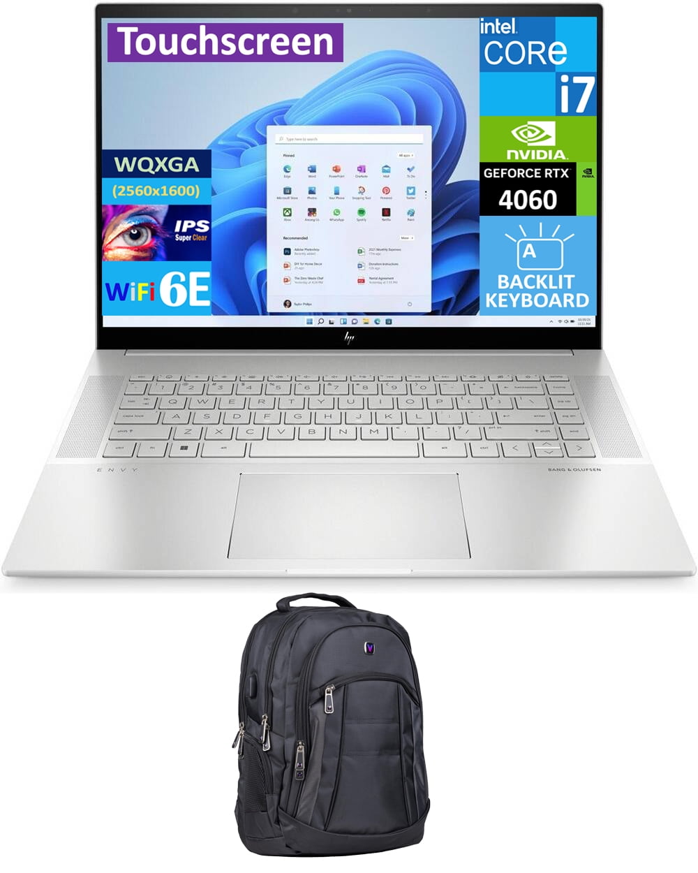 HP Envy HIGH PERFORMANCE Laptop 16.0in Touchscreen IPS WQXGA Display ...