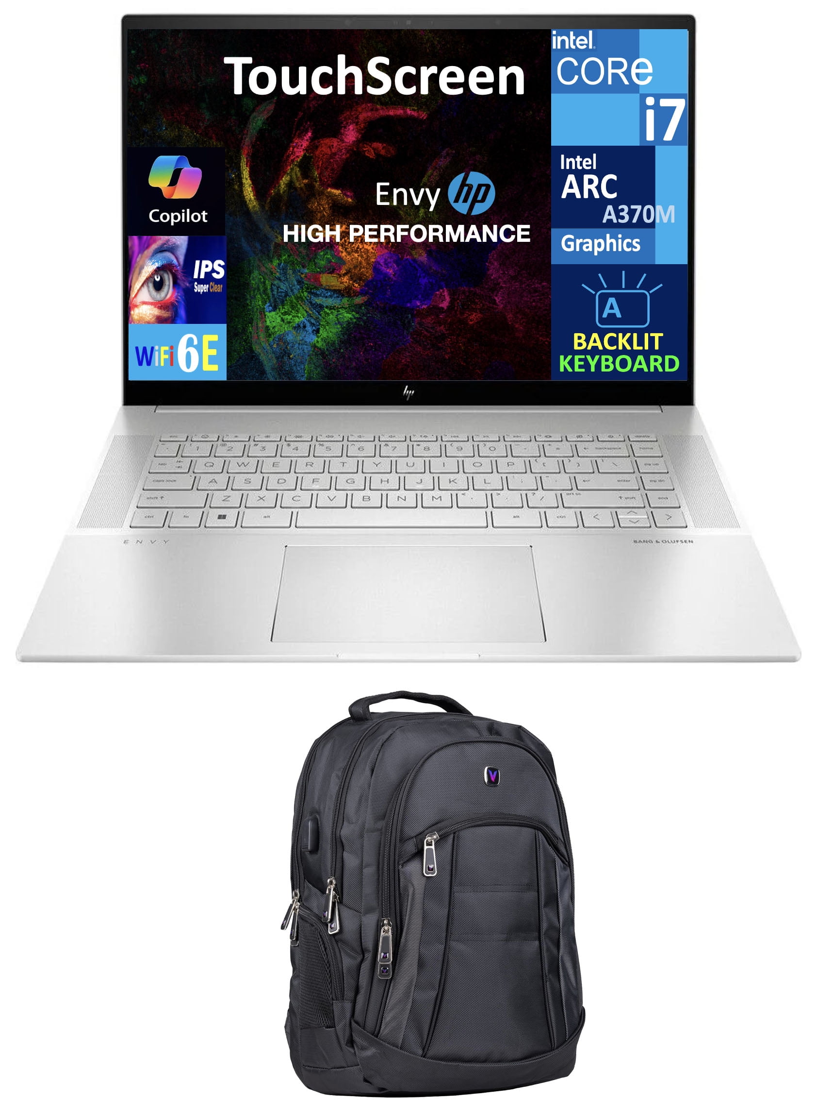 HP Envy HIGH PERFORMANCE Laptop 16.0in Touchscreen IPS WQXGA Display ...