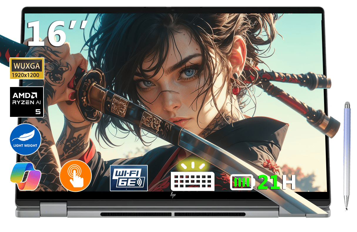 HP Envy OmniBook X Flip 2-in-1 Laptop 16" FHD+ Touch, Copilot+ PC, AMD ...