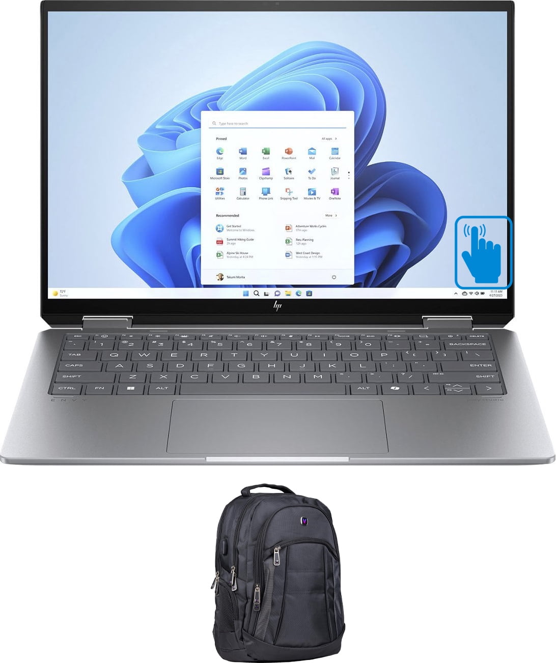 HP Envy x360 14-fc0013dx Home/Business 2-in-1 Laptop (Intel Ultra 5 ...