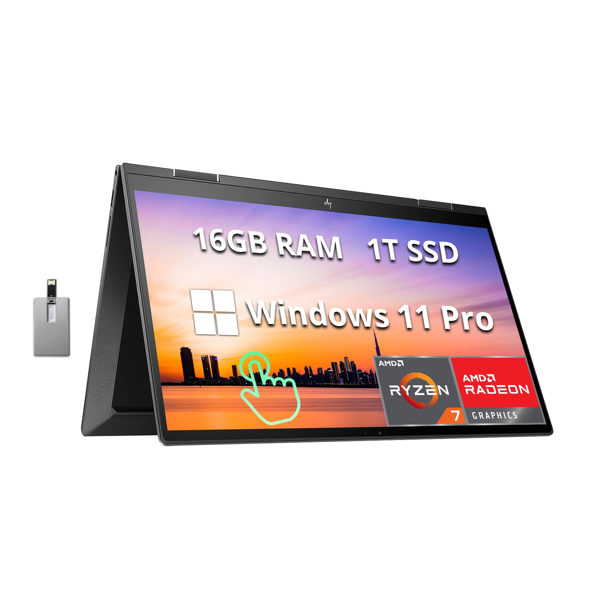 HP Envy x360 2-in-1 15.6" FHD Touchscreen Laptop, AMD Ryzen 7 5825U ...
