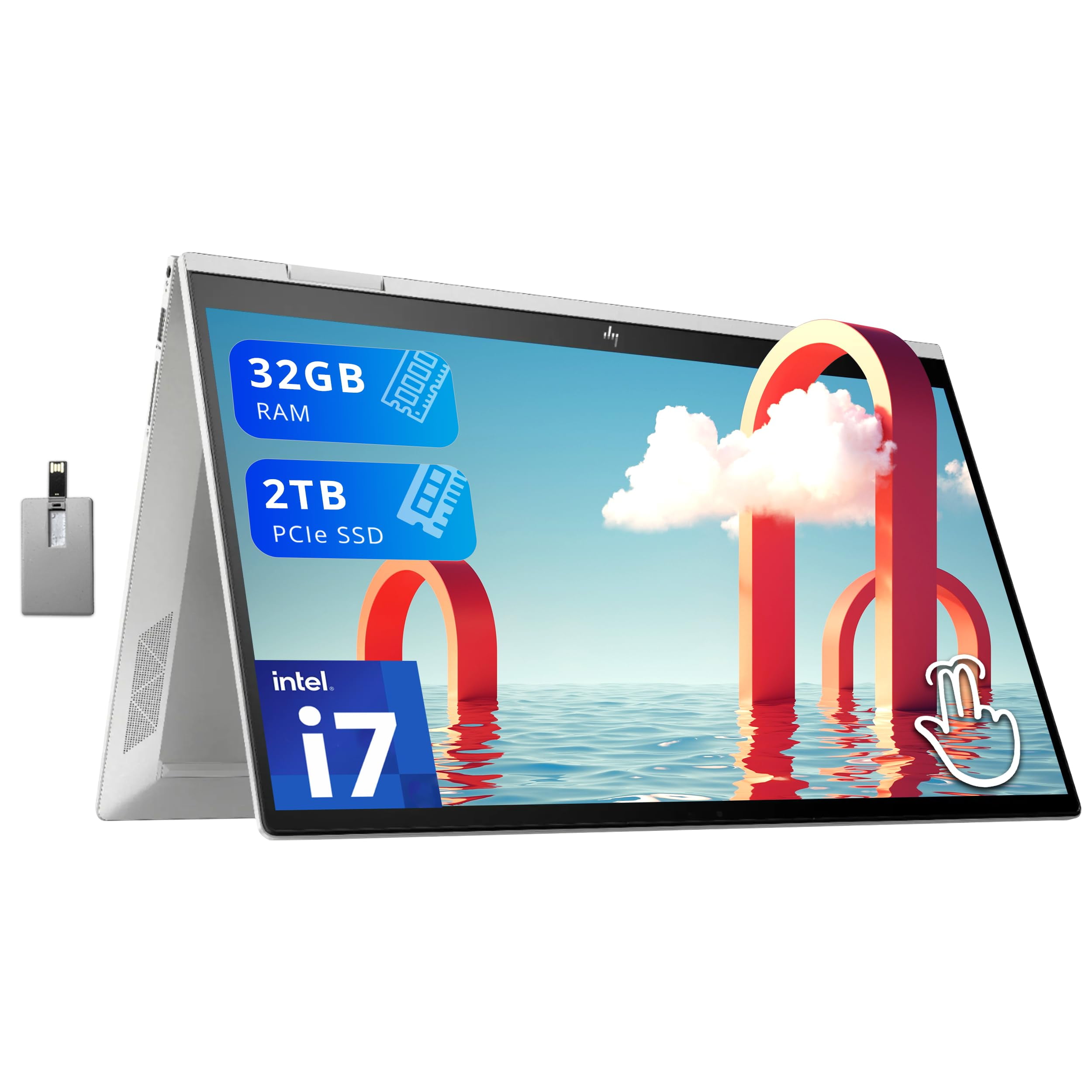 HP Envy x360 2-in-1 15.6" FHD Touchscreen Laptop, Intel i7-1065G7, 32GB ...