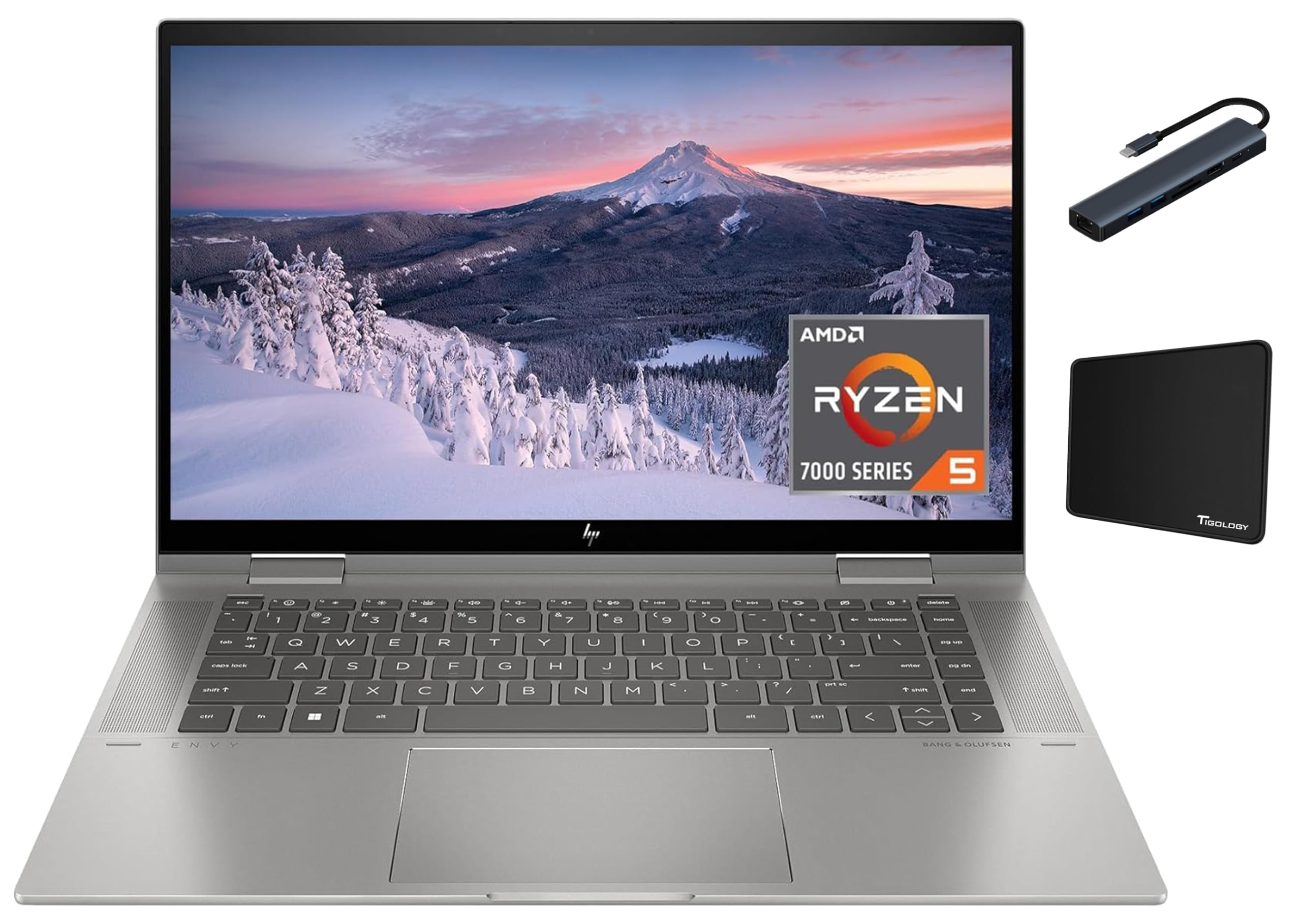 HP Envy x360 2-in-1 15.6 inch FHD Touch Laptop, AMD Ryzen 5 7530U ...