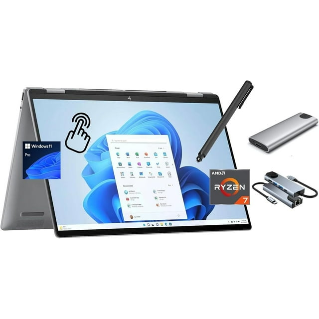 HP Envy x360 2-in-1 AI Copilot Laptop, 16" WUXGA Touchscreen, AMD Ryzen ...