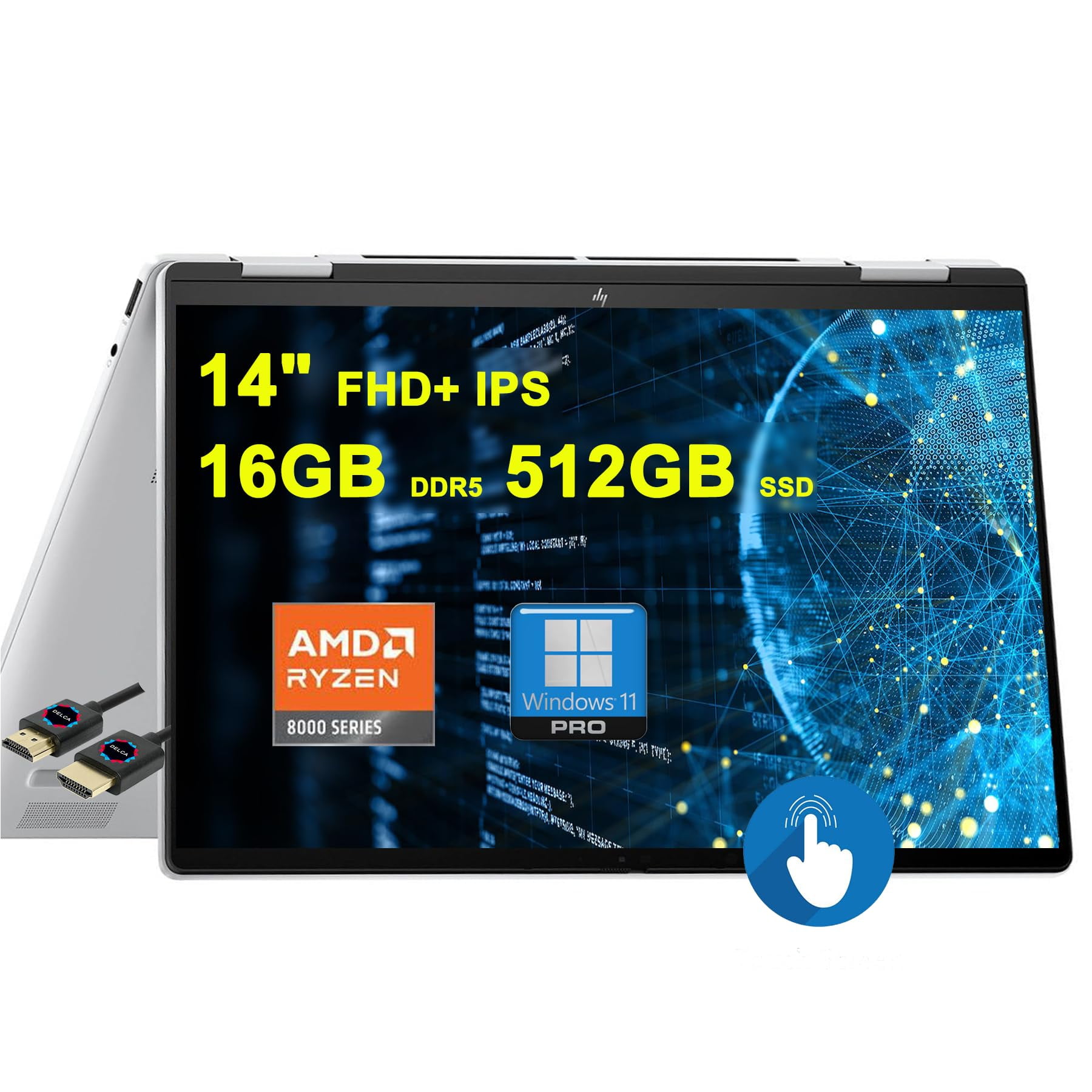 HP Envy x360 2-in-1 AI PC Laptop | 14" FHD+ IPS Multi-Touch | AMD Zen 4 ...