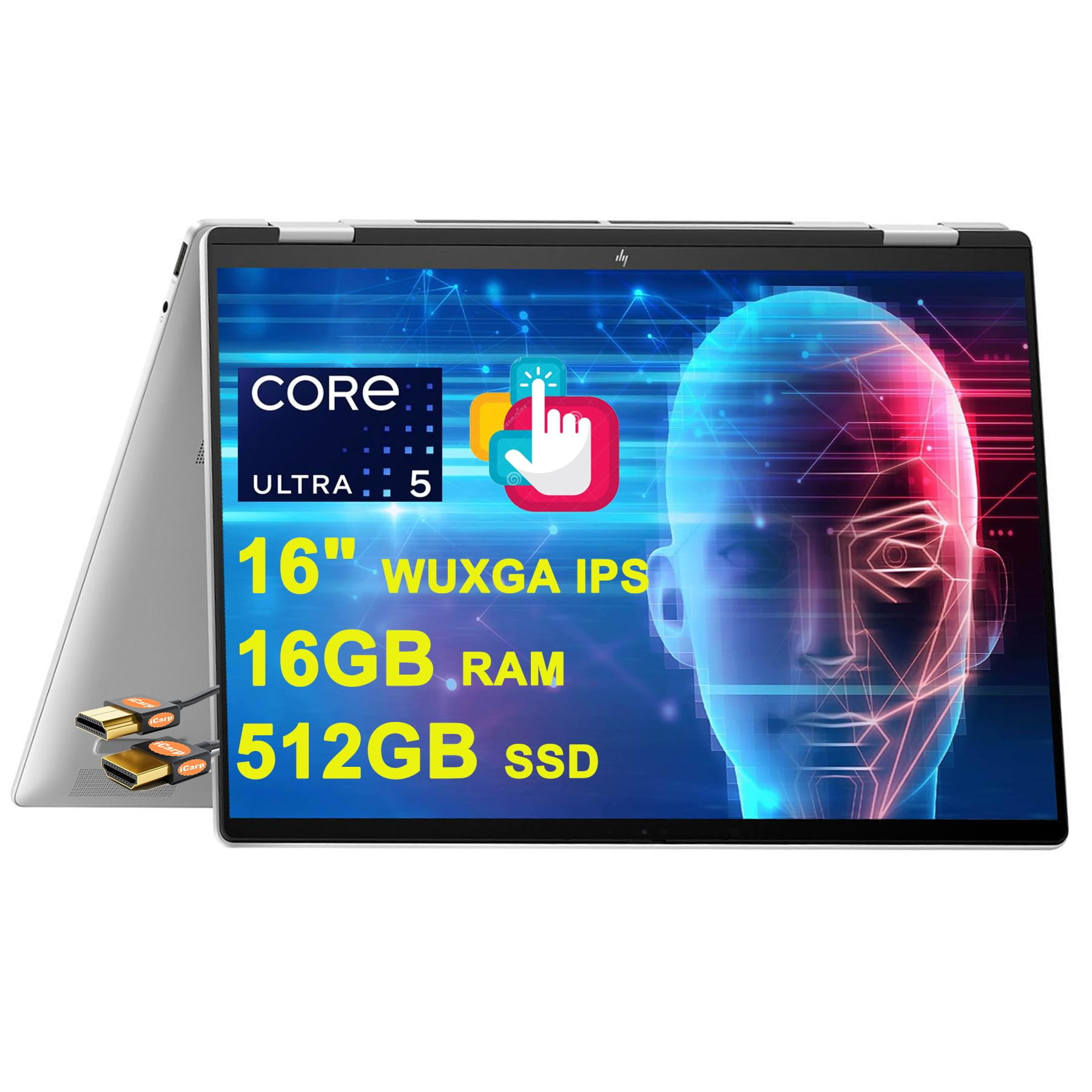 HP Envy x360 2-in-1 AI PC Laptop 16" WUXGA IPS Touchscreen Intel 12 ...