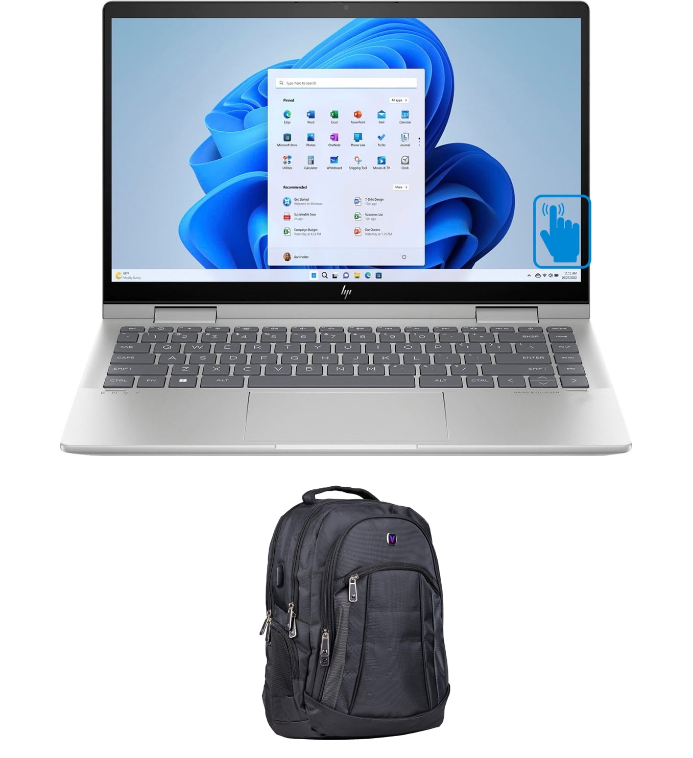 HP Envy x360w Home/Business 2-in-1 Laptop (Intel i7-1355U 10-Core, 14.0in 60 Hz Touch Full HD ...