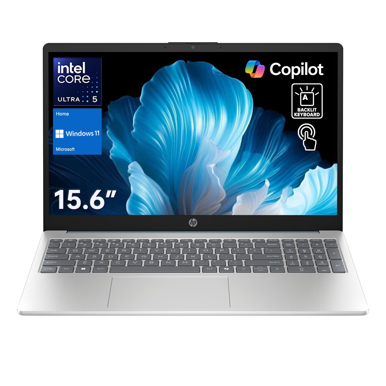 HP Essential 15.6" FHD Touchscreen Laptop, Intel Core Ultra 5 225U ...