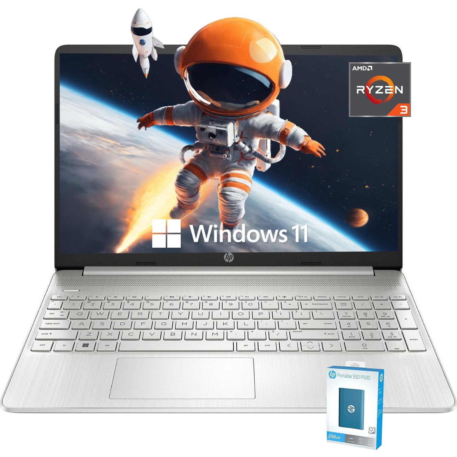 HP Essential 15.6" Laptop, AMD Ryzen 3 5300U Processor, 64GB RAM, 1TB ...