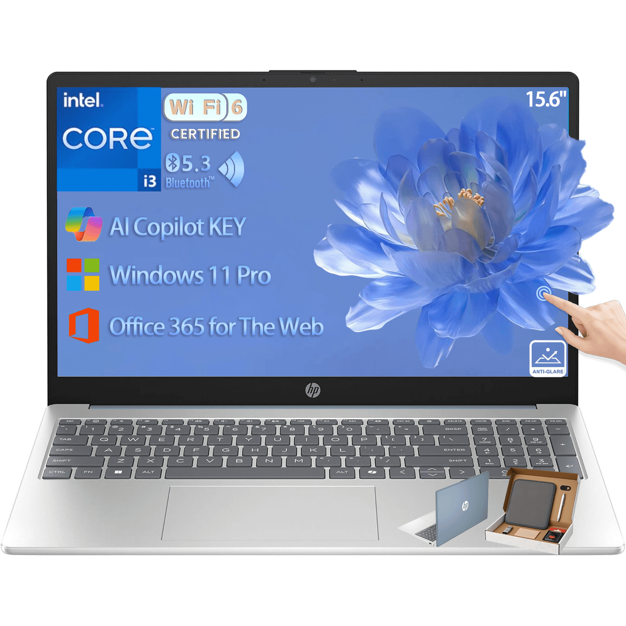 HP Essential 15 Laptop | 15.6" HD Touchscreen | Intel Core i3-N305 ...