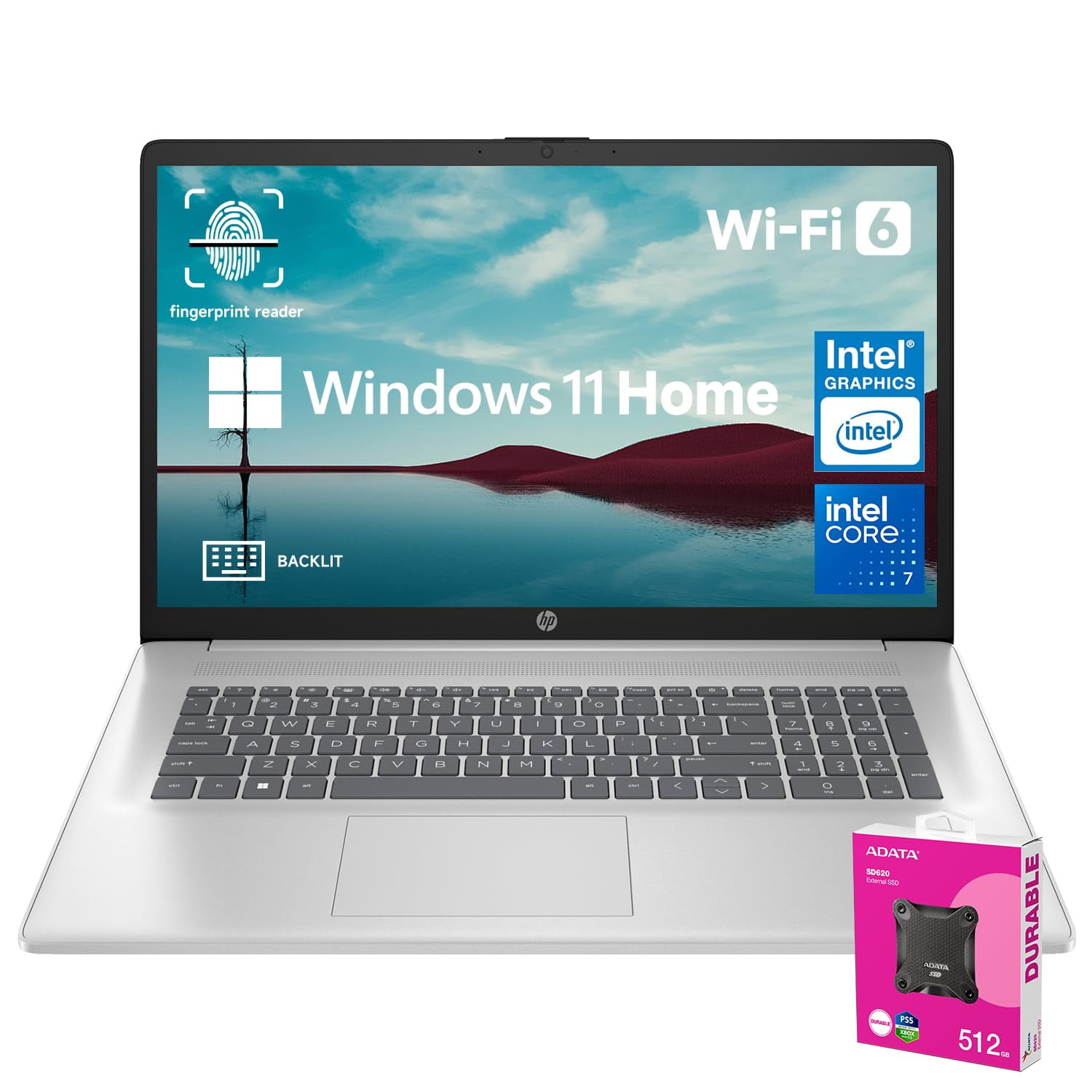 HP Essential 2025 Laptop, 17.3" FHD, CORE 7 (Beats i7 1355), 32GB RAM, 1TB SSD, FP Reader ...