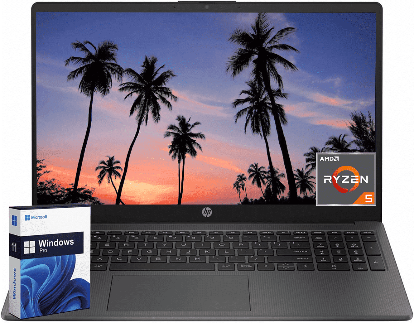 HP Essential 255 G10 15.6" FHD Laptop, AMD Ryzen 5 7530U 2.0GHz Upto 4 ...