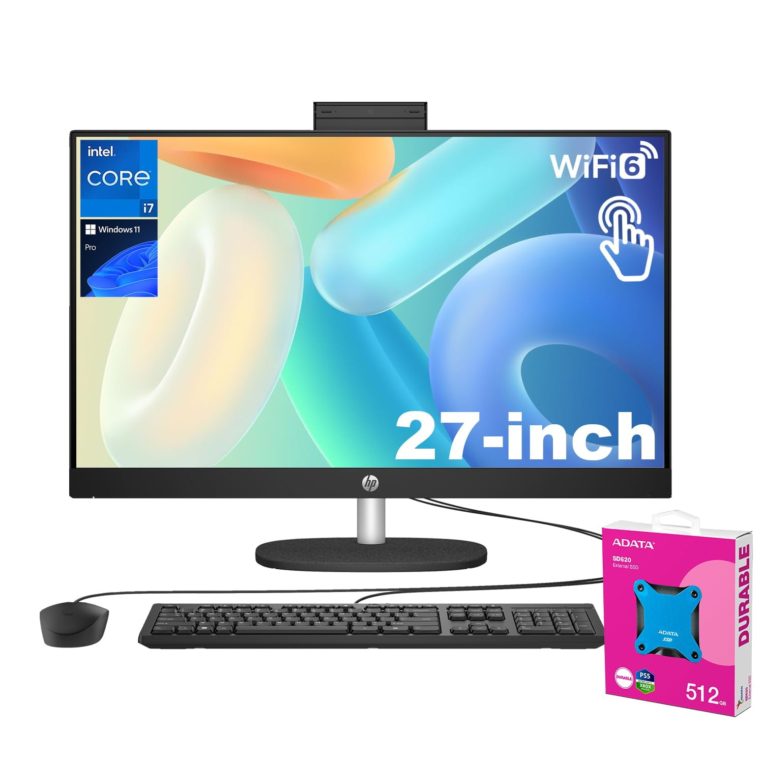 HP Essential All-in-One Business Desktop | 27" FHD Touchscreen | Intel ...
