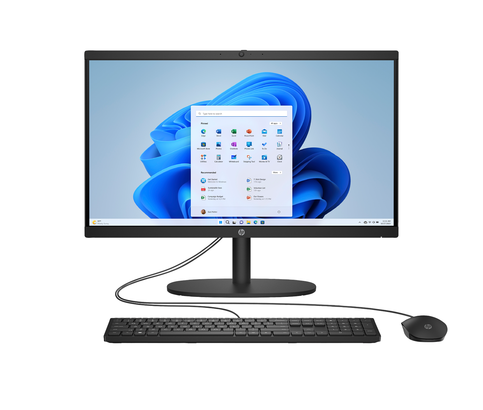 "HP Essential All-in-One 21.45"" FHD Desktop PC, Intel N-Series, 8GB ...