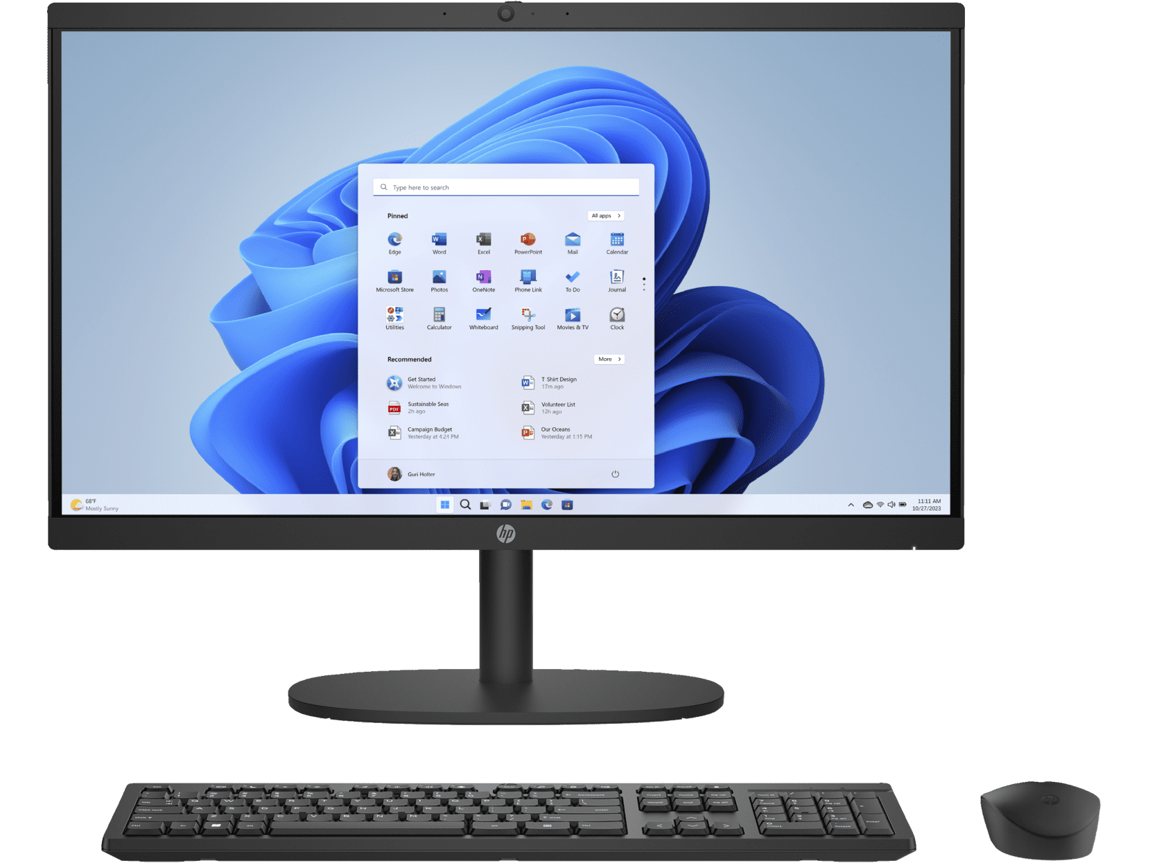 "HP Essential All-in-One 21.45"" FHD Desktop PC, Intel N-Series, 8GB ...