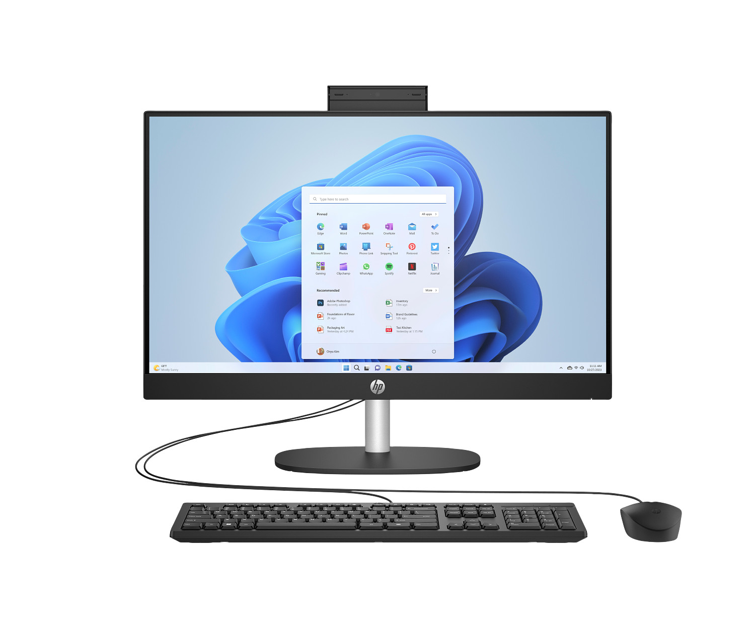 "HP Essential 23.8"" FHD All-in-One Computer with AMD Ryzen 5, 16GB RAM ...