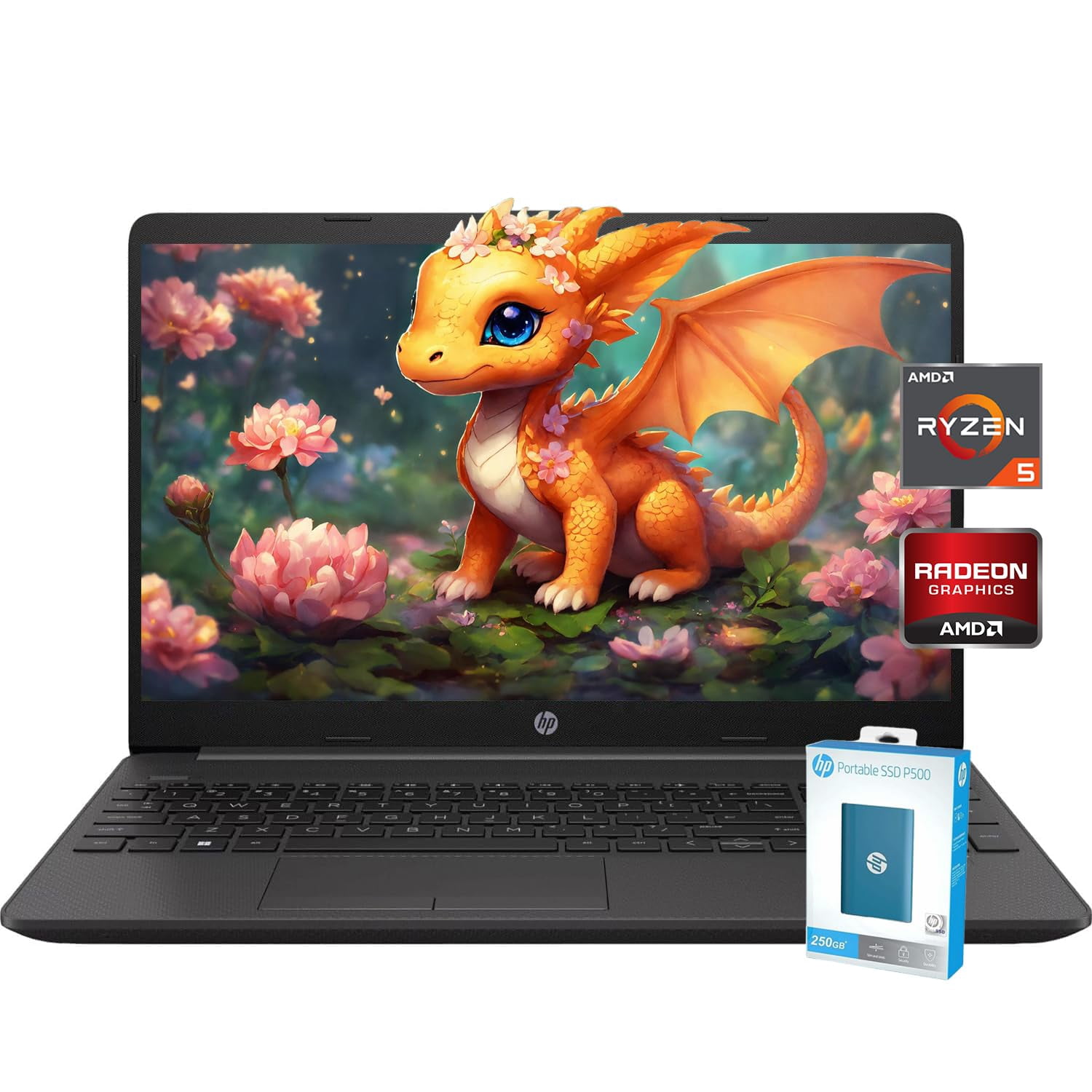 HP Essential Business Laptop, 15.6' FHD Display, Ryzen 5 5500U 6-Core ...