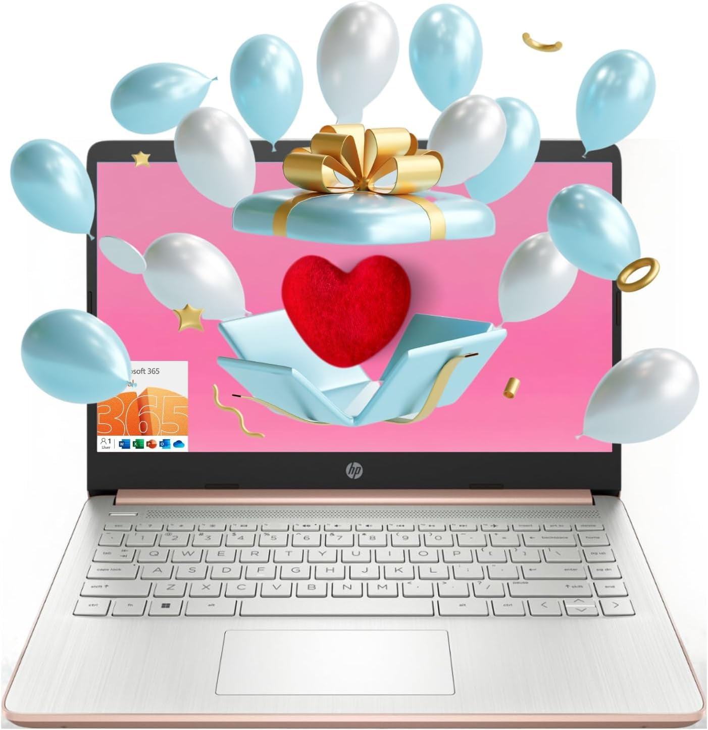HP Essential Laptop, 14" HD Display, Intel Celeron N4120, 16GB RAM ...