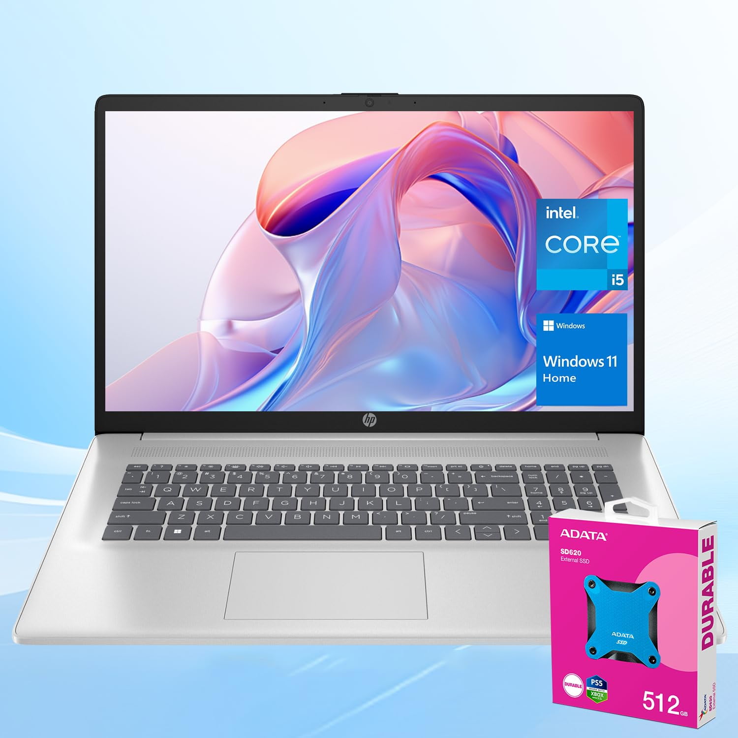 HP Essential Laptop, 17.3" FHD, Intel Core i5-1334U, 32GB RAM, 512GB ...