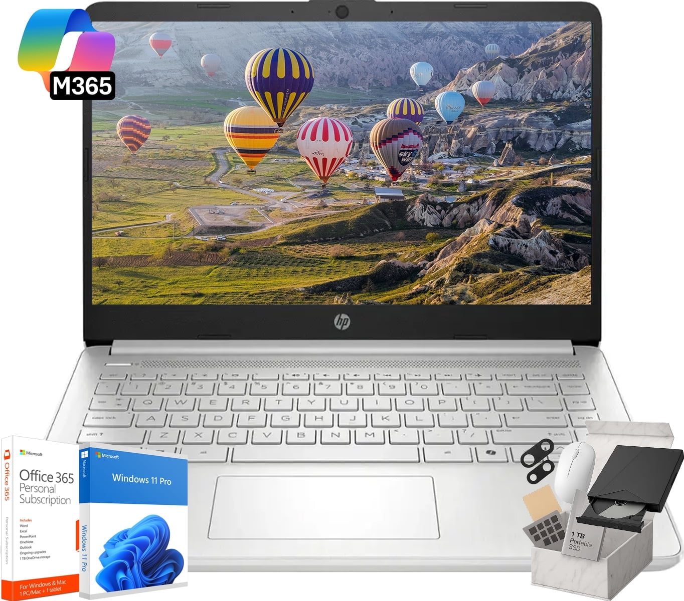 HP Everyday Laptop Computer for Student & Business • Intel Quad-Core CPU • 16G RAM • 128GB UFS+ ...