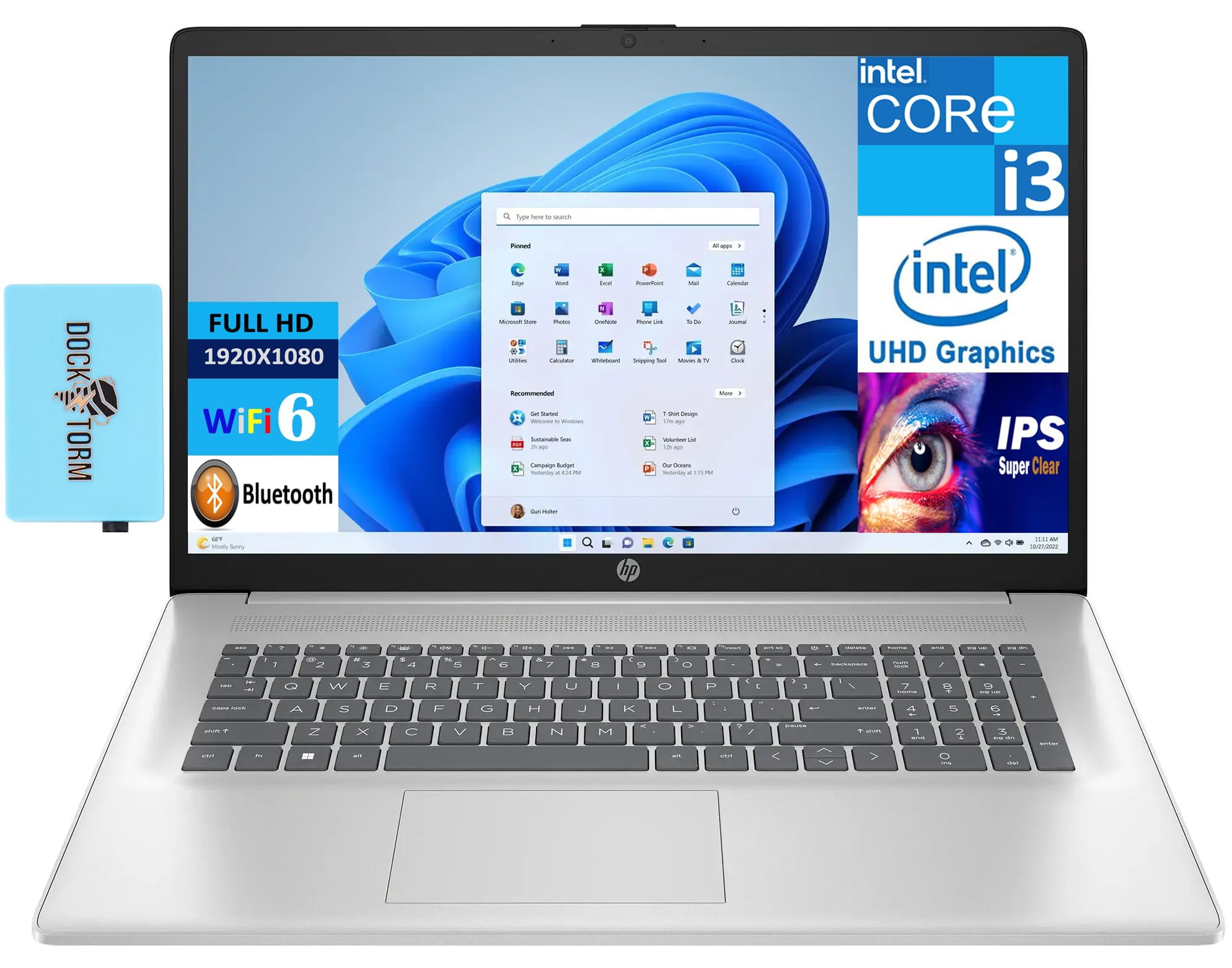 HP Flagship 17.3" FHD + IPS Business Laptop 12th Gen Intel Core i3 ...