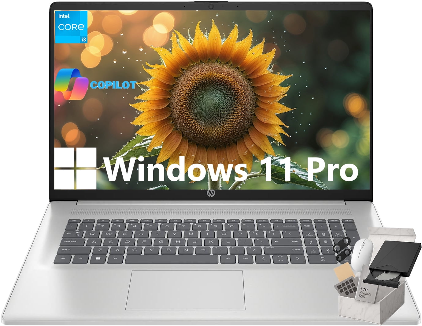 HP Flagship 17 Laptop Computer - 17.3" 250 nits Display, Intel Core i3 ...