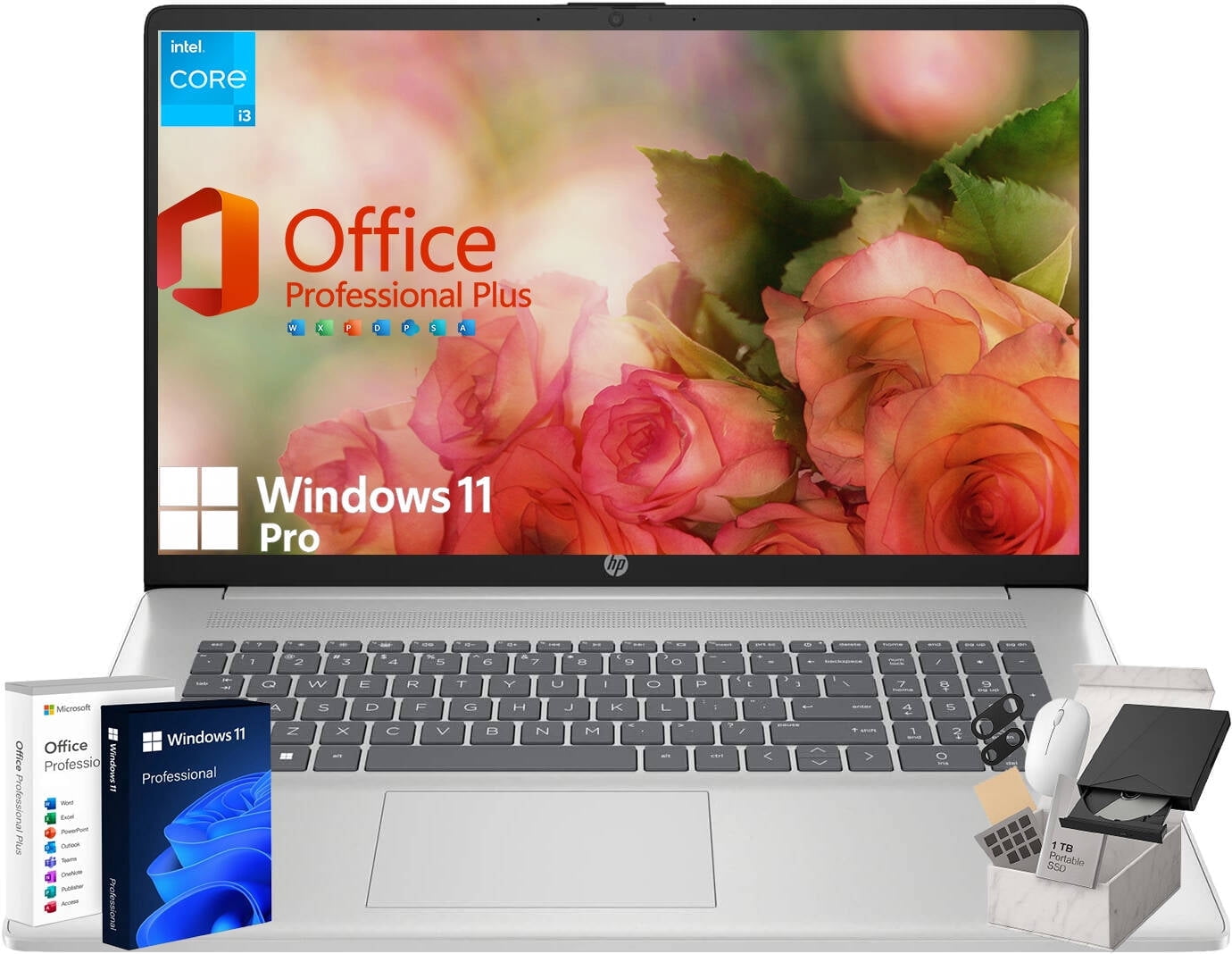 HP Flagship 17 Laptop Computer - 17.3" 250 nits Display, Intel Core i3 ...