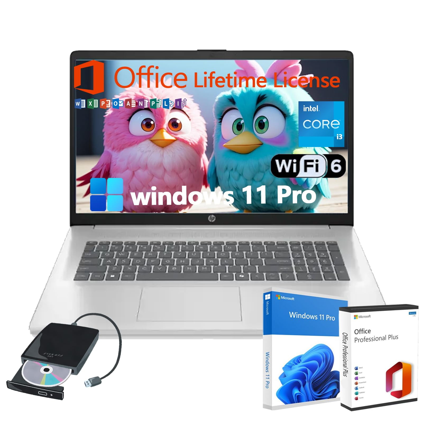 HP Flagship 17 Laptop Computer - 17.3" HD Screen, Intel Core i3, Intel ...