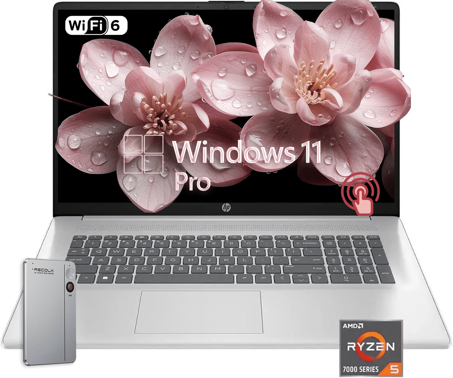 HP Flagship 17 Touchscreen Laptop Computer - 17.3" Anti-Glare HD+ ...