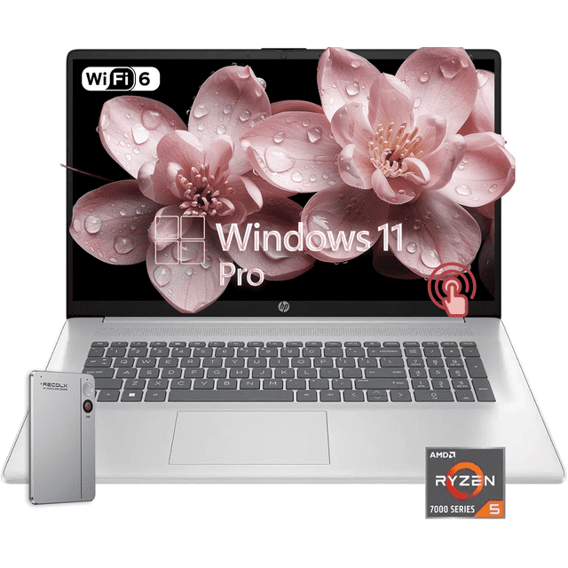 HP Flagship 17 Touchscreen Laptop Computer - 17.3" Anti-Glare HD+ ...