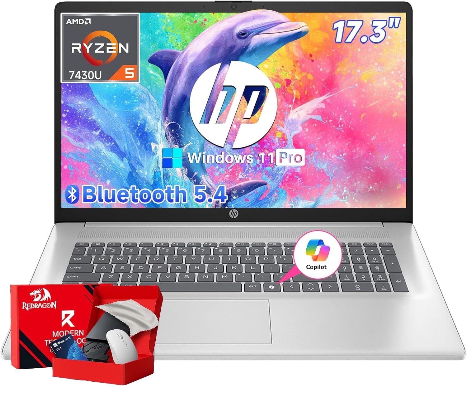 HP Flagship 17 inch Business Student Laptop, AMD Ryzen 5 7430U, 16GB ...