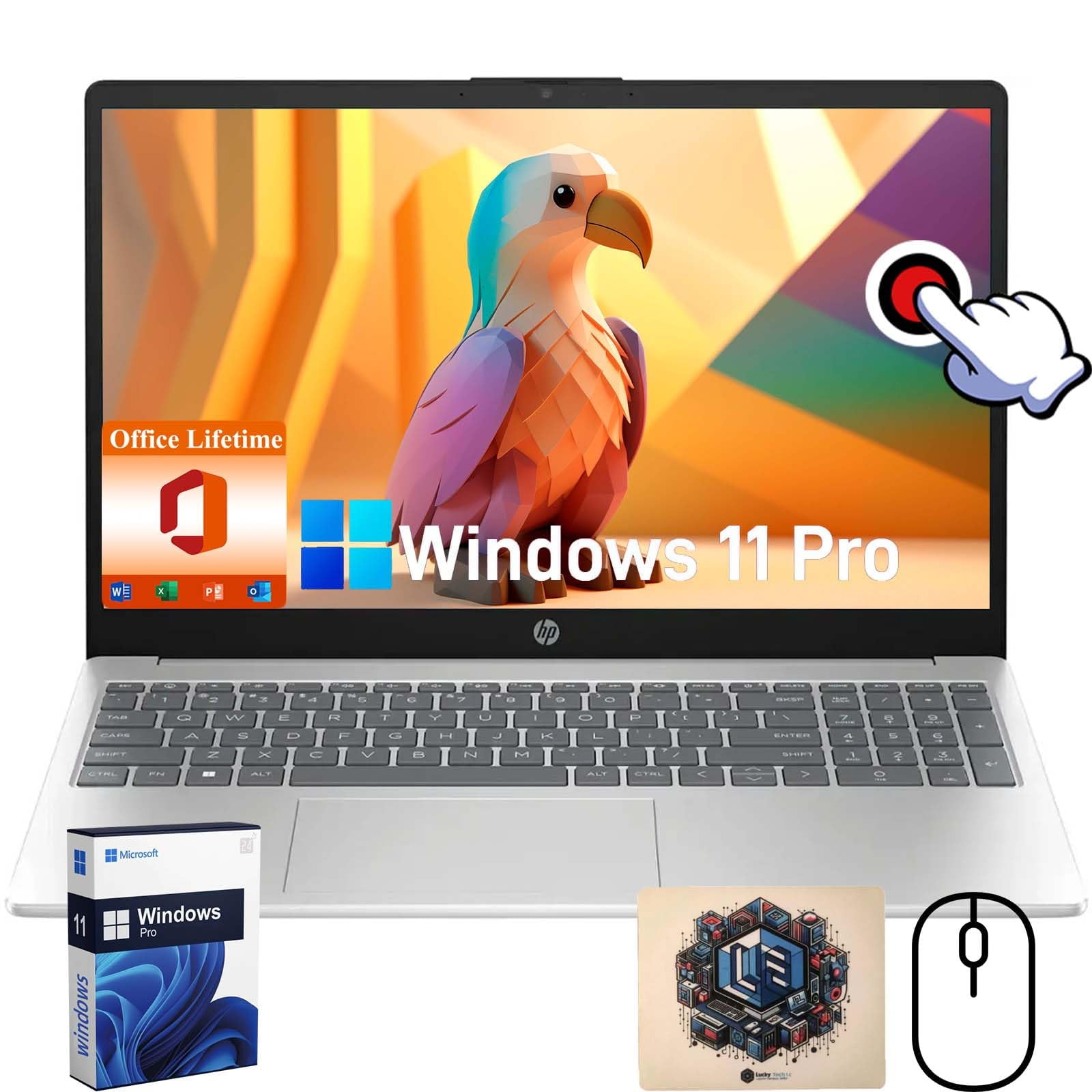 HP Flagship Touchscreen Laptop Computer - Win 11 Pro * Microsoft Office Lifetime * 15.6" HD ...