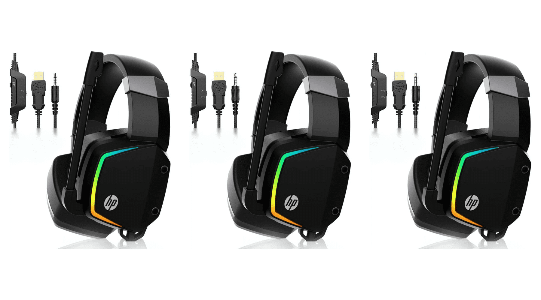 (3 pack) HP Over-Ear Wired Gaming Headset with Mic, Black - Walmart.com