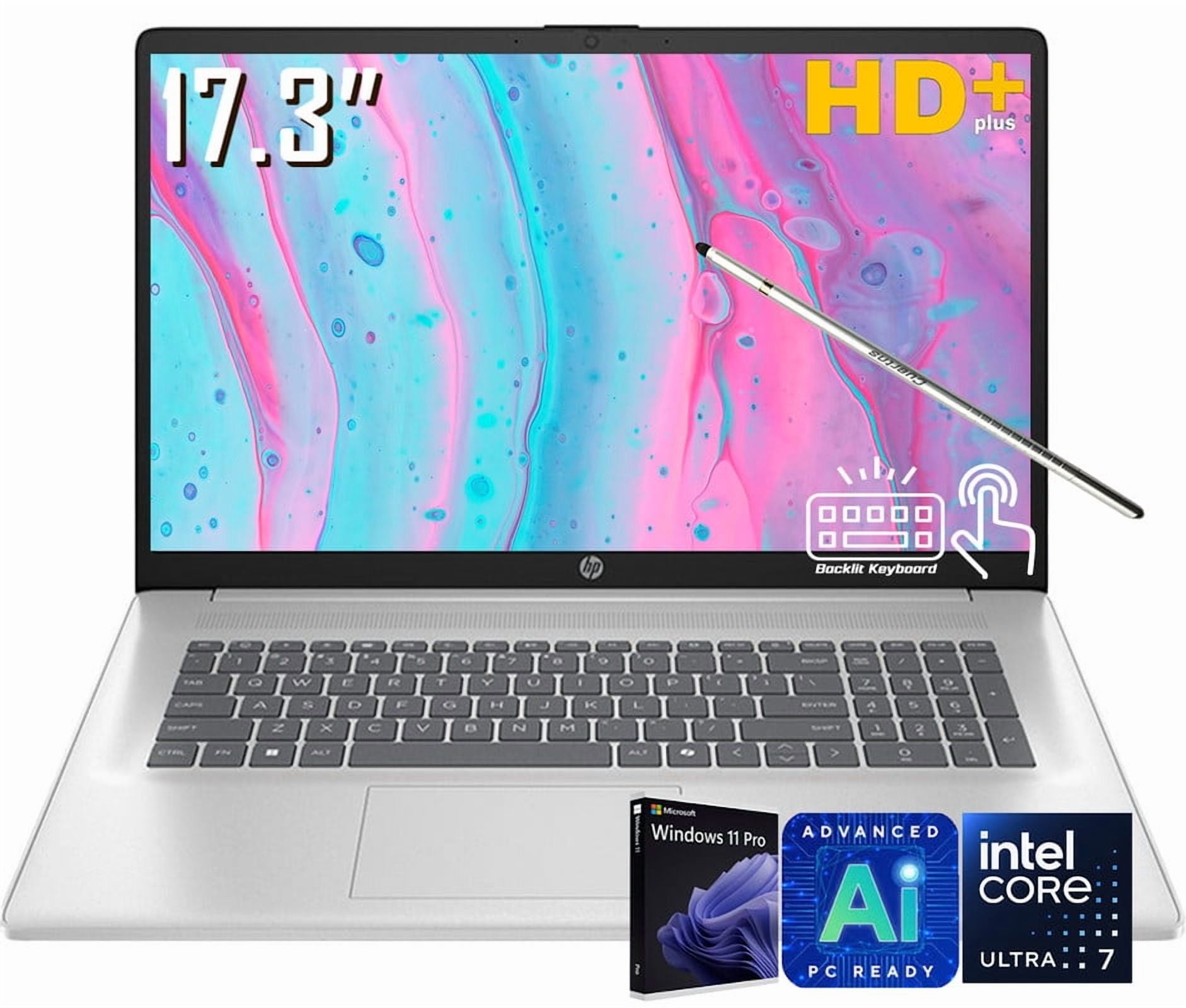 HP HD+ 17.3" Touchscreen Laptop, Intel 12-Core Ultra 7 255U(Win Core 7 ...