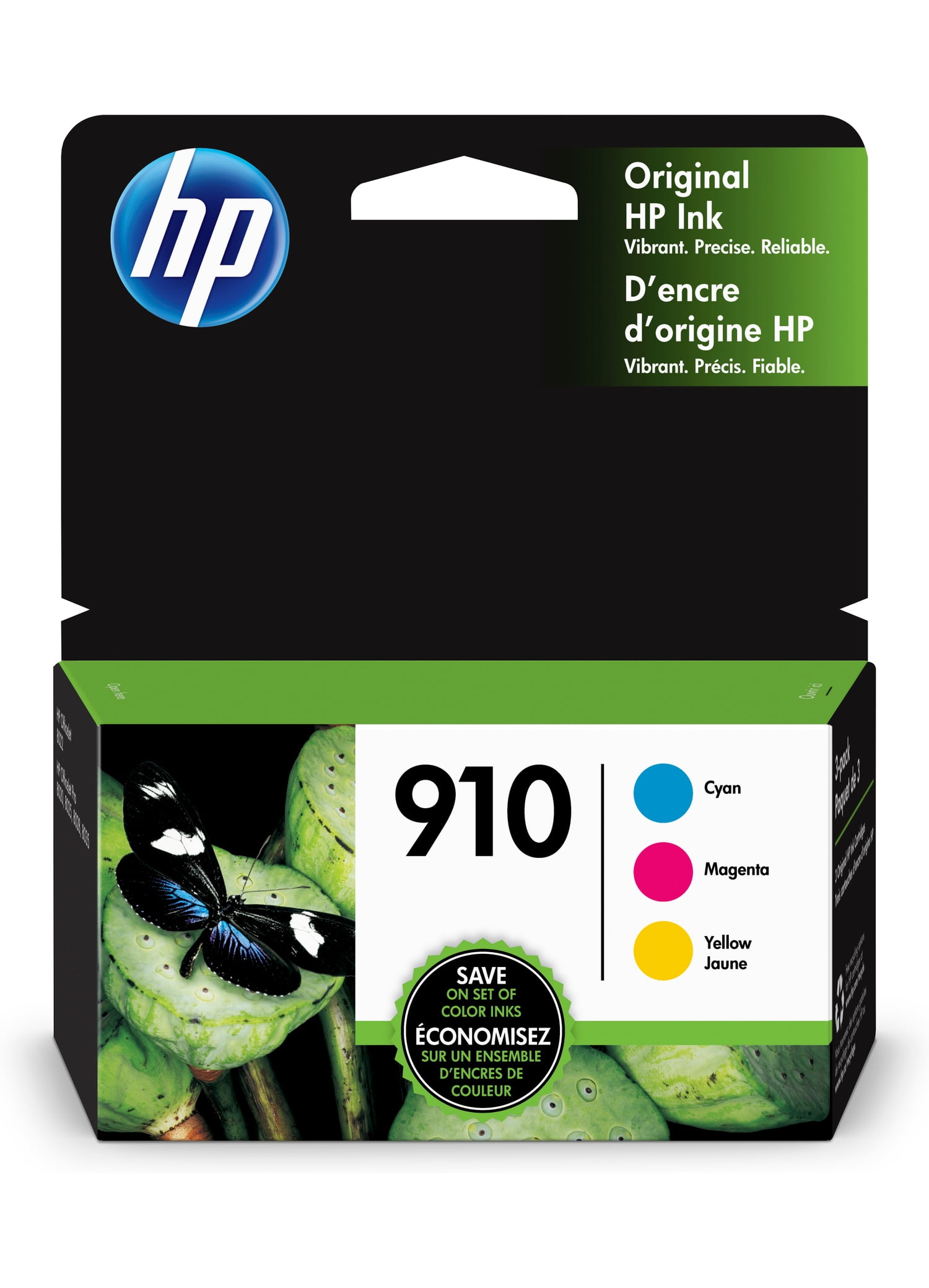 HP 910 3-pack Cyan/Magenta/Yellow Original Ink Cartridges, Per ...
